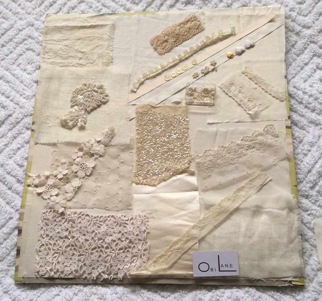 Inspiration Pack Bridal Embellishments Cream Silk Linen Beading Pearls ...