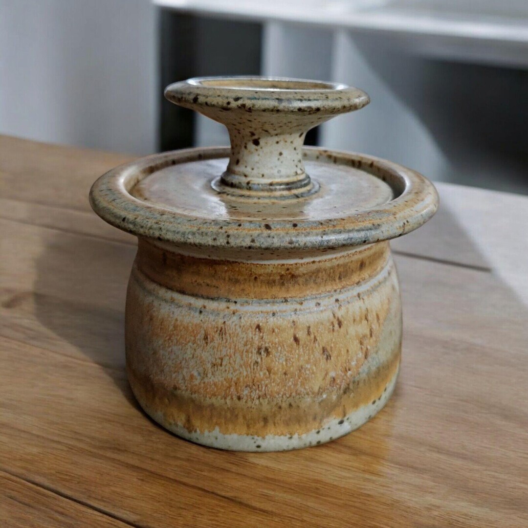 Studio Art Pottery French Butter Bell Crock Dish Keeper Stoneware ...