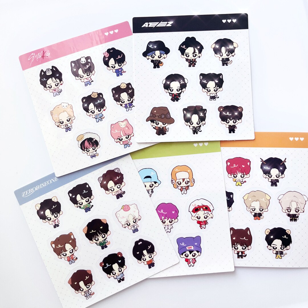 Ateez, Stray Kids, Nct Dream, Zerobaseone, Enhypen Sticker Sheets - Etsy