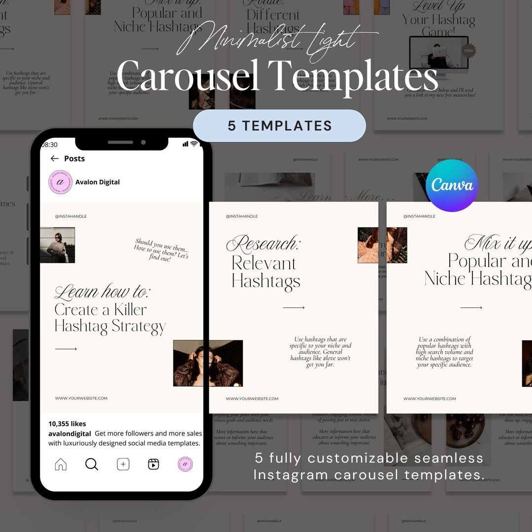 MINIMALIST Seamless Instagram Carousel Templates | Insta Post Template ...