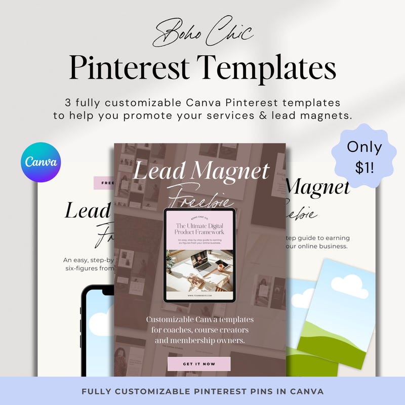 Pinterest Clean Template - Etsy