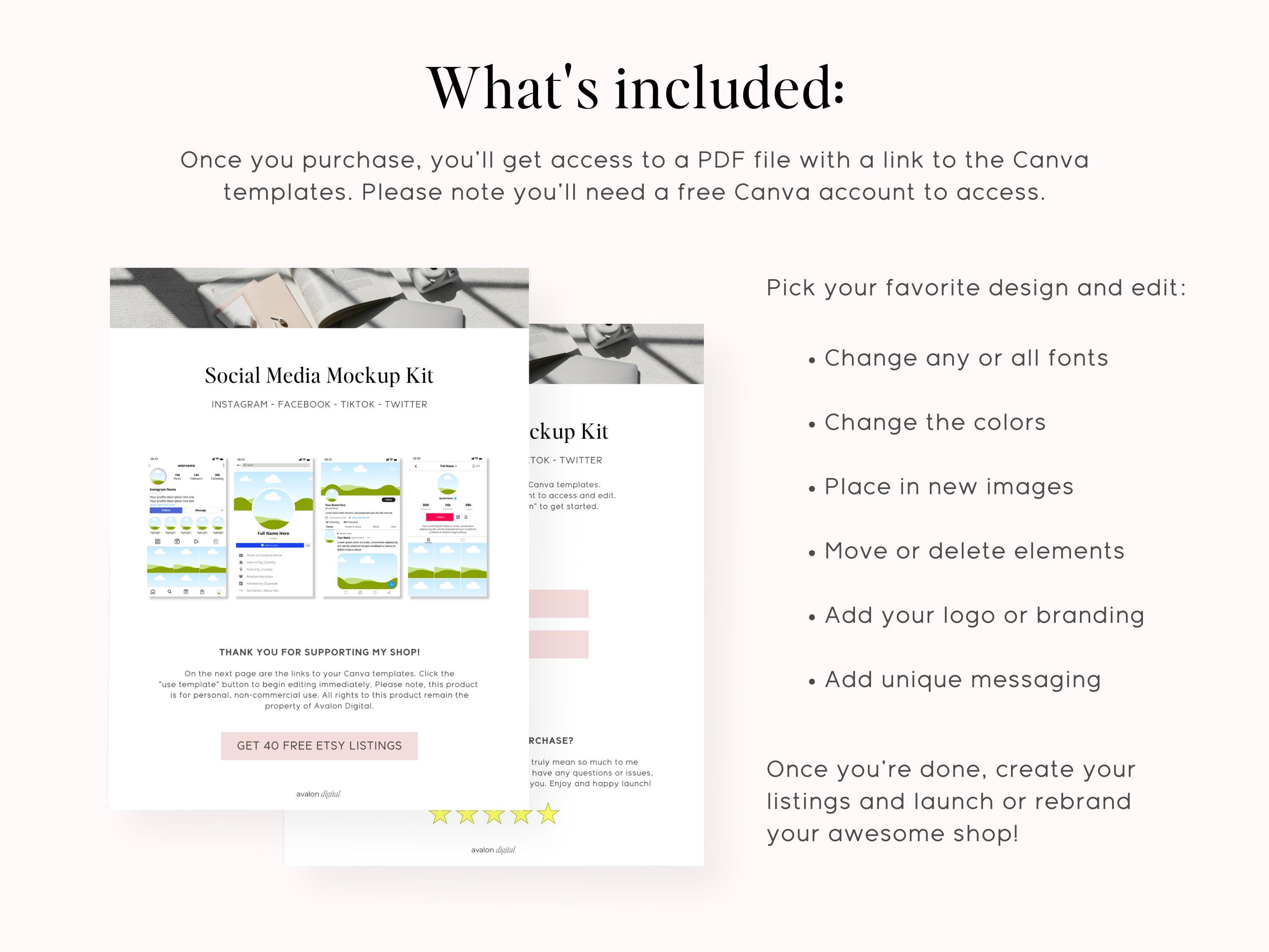 Social Media Profile Mockup Kit | Instagram, Facebook, Twitter, Tiktok ...