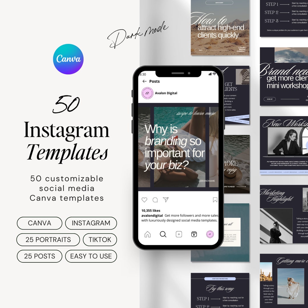 Instagram Canva Templates | Instagram Post, Portrait Template | Boho ...