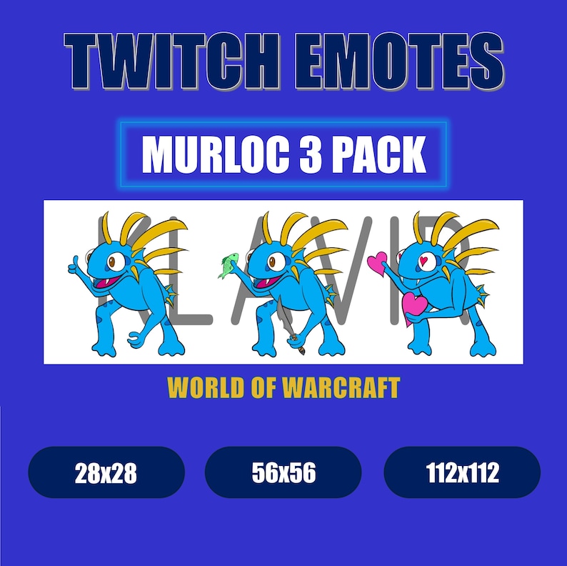 Murloc 3 Pack World of Warcraft Twitch Emotes - Etsy