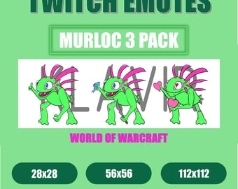 Murloc 3 Pack World of Warcraft Twitch Emotes - Etsy