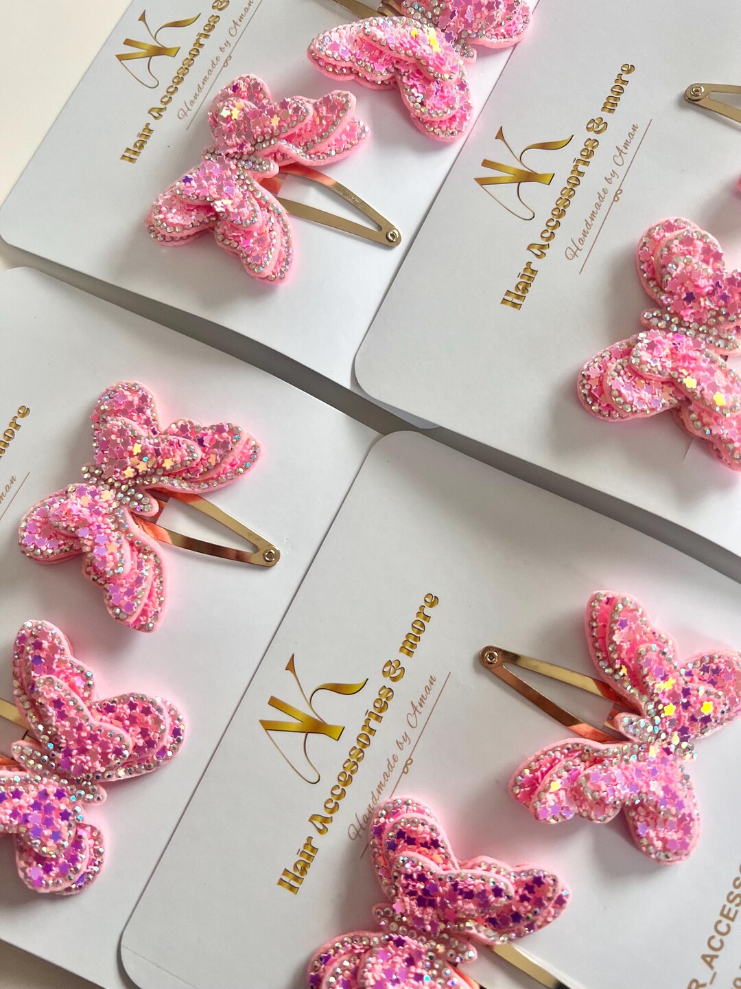 Butterfly Snap Clips Set, Kids Hair Clips, Baby Hair Clips, Pink Snap ...