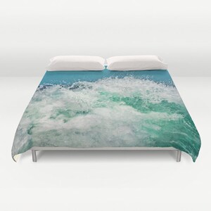 Ocean Duvet Cover, Waves Decorative Bedding, Unique Design, Nautical ...