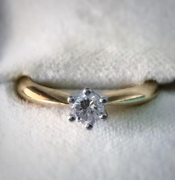 Vintage 18K Gold Certified Natural Diamond Solitaire Ring by Ernest Jones Etsy