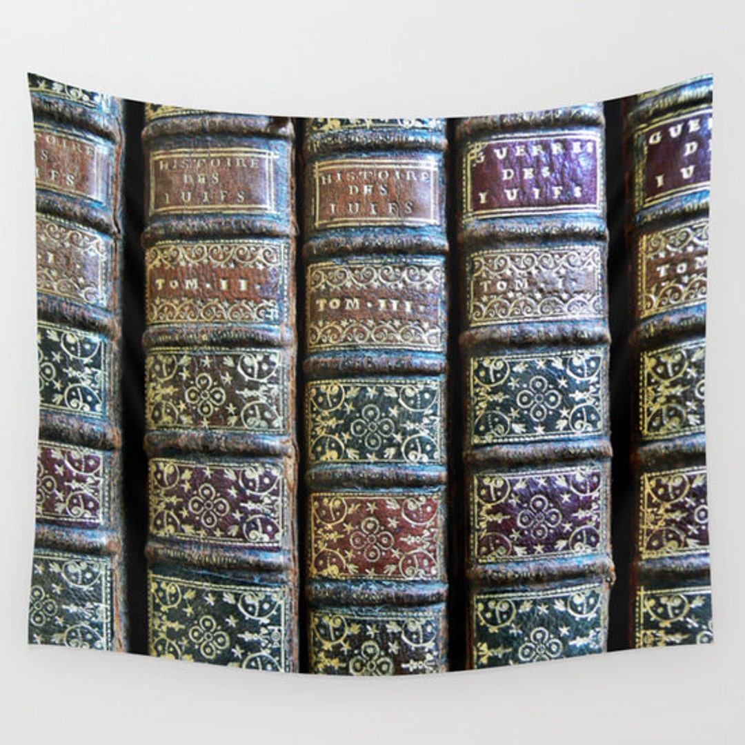 Old Books Tapestry, Antique Book Tapestry, Book Large Wall Decor ...