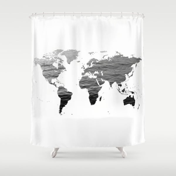 Map Shower Curtain - Etsy