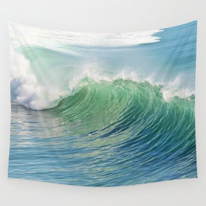 Waves Tapestry, Nautical Tapestry, Coastal Large Wall Decor, Surf Photo ...