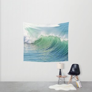 Waves Tapestry, Nautical Tapestry, Coastal Large Wall Decor, Surf Photo ...
