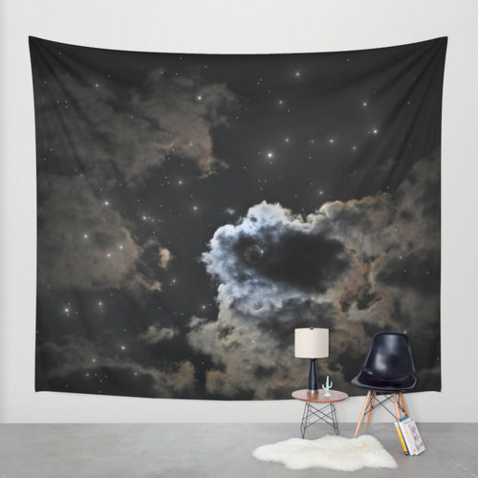 Starry Night Sky Wall Tapestry Moon Tapestry Night Sky Home - Etsy