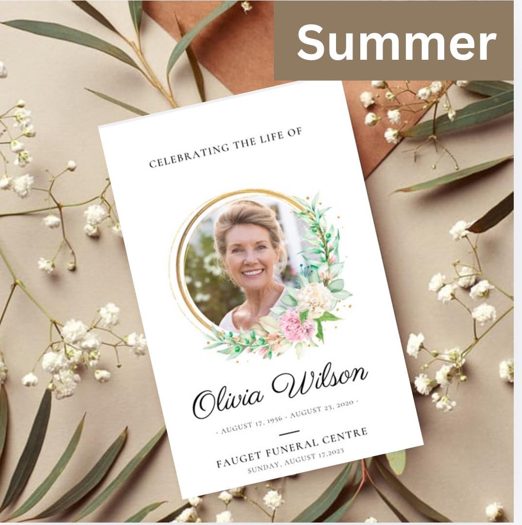 Funeral Service Program Memorial Folder Celebration of Life Editable ...