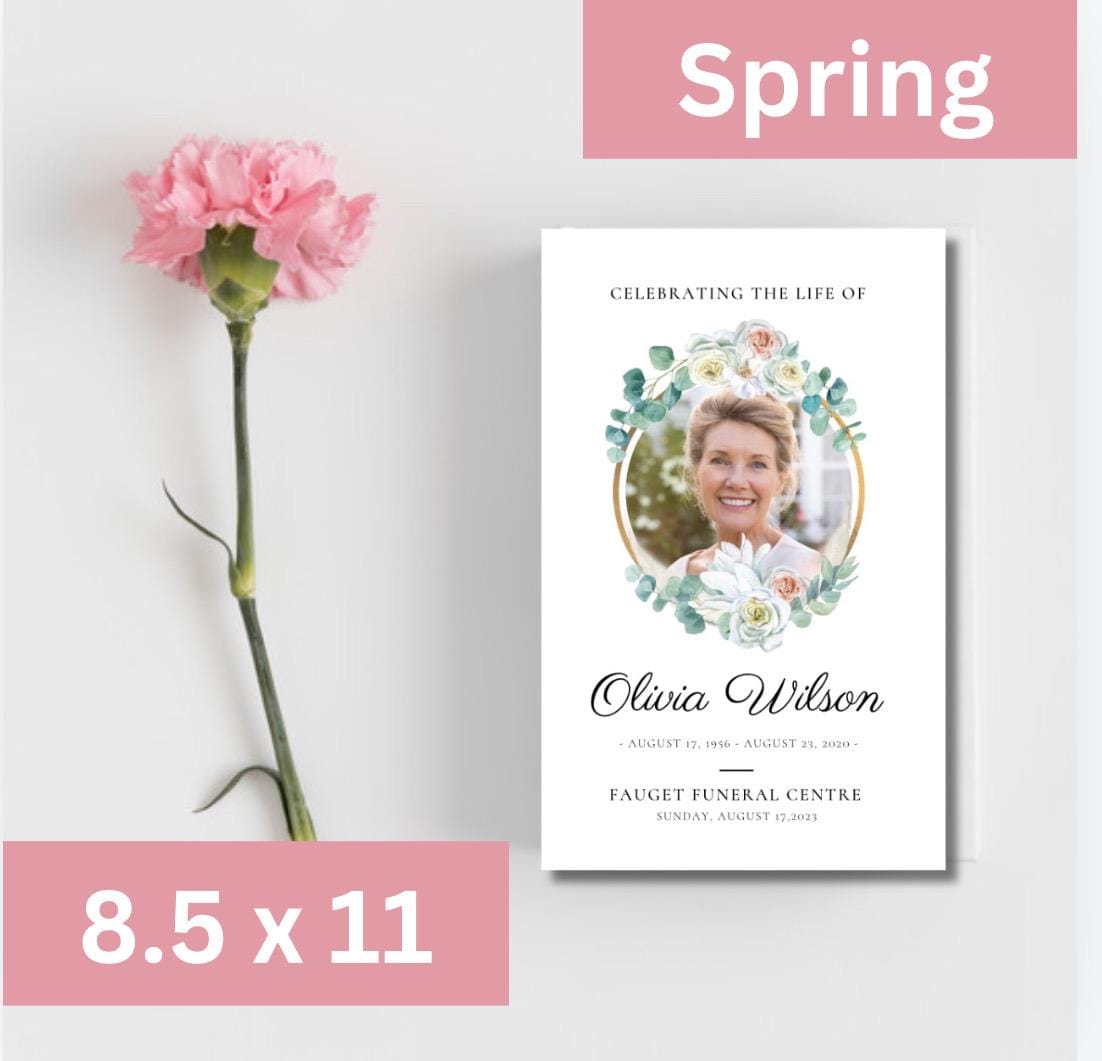 Funeral Service Program Memorial Folder Celebration of Life Editable ...