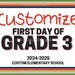Retro-inspired First Day of School Sign Two Color Palettes Printable ...