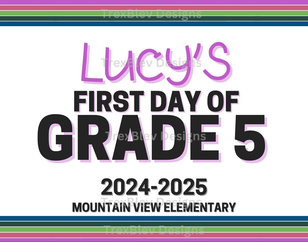 Retro-inspired First Day of School Sign Two Color Palettes Printable ...