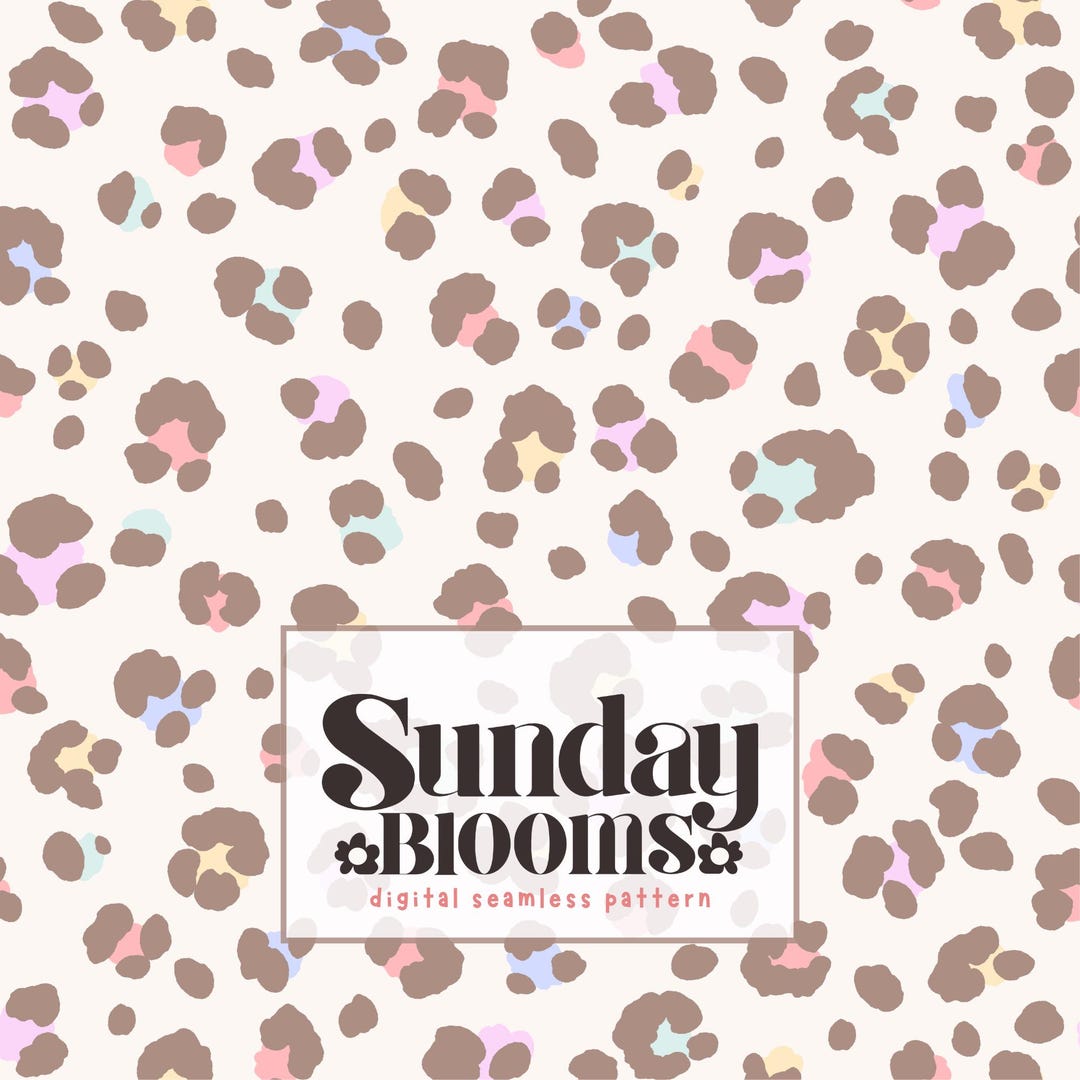 Muted Pastel Rainbow Leopard Seamless Pattern, Boho Neutral Cheetah ...