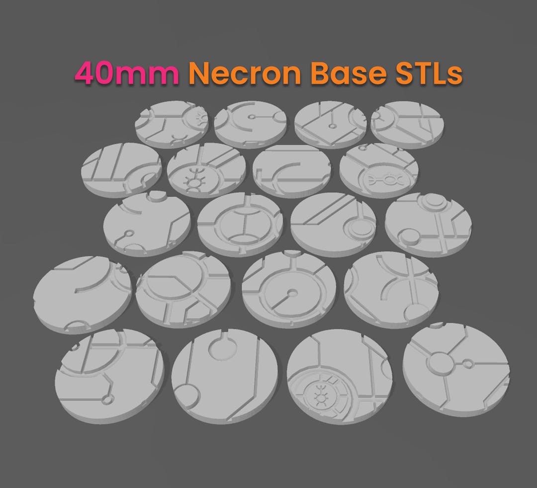 40mm Necron Miniature Base STL Files for FDM 3D Printers Using PLA - Etsy