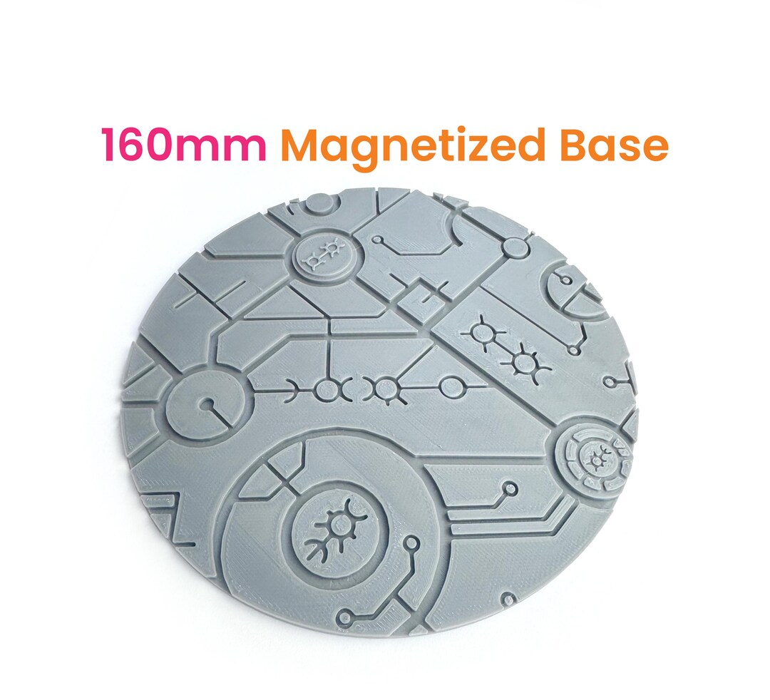 160mm Necron Monolith 3D Printed Magnetized Miniature Base - Magnet ...