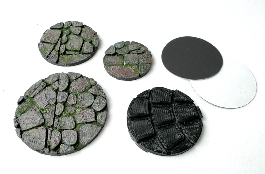 3D Printed Brick Cobblestone Miniature Bases for Rpgs, Warhammer ...
