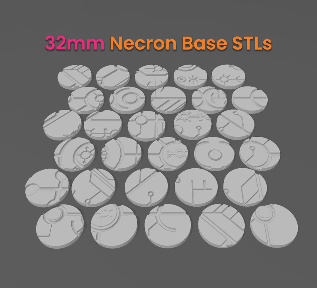 32mm Necron Miniature Base STL Files for FDM 3D Printers Using PLA - Etsy