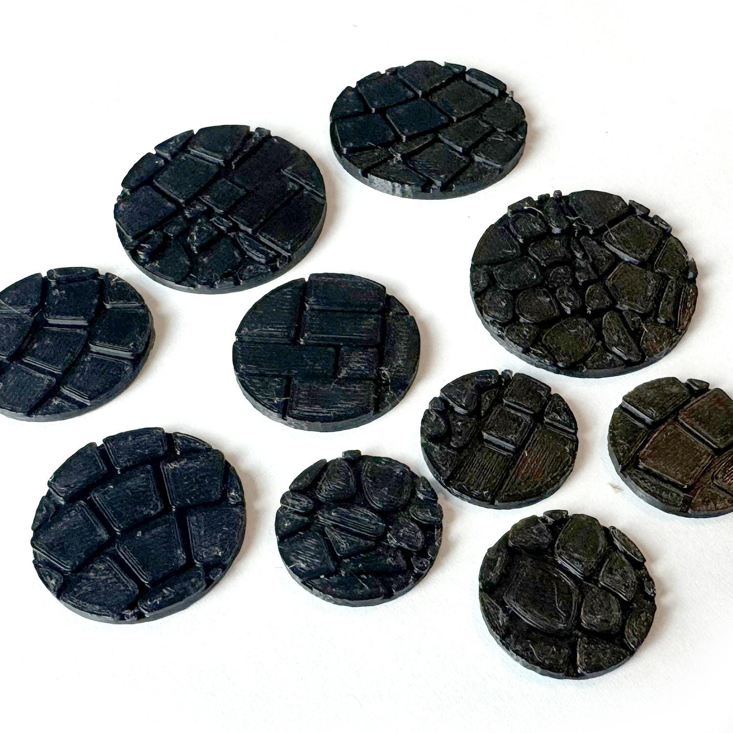 3D Printed Brick Cobblestone Miniature Bases for Tabletop Gaming, D&D ...