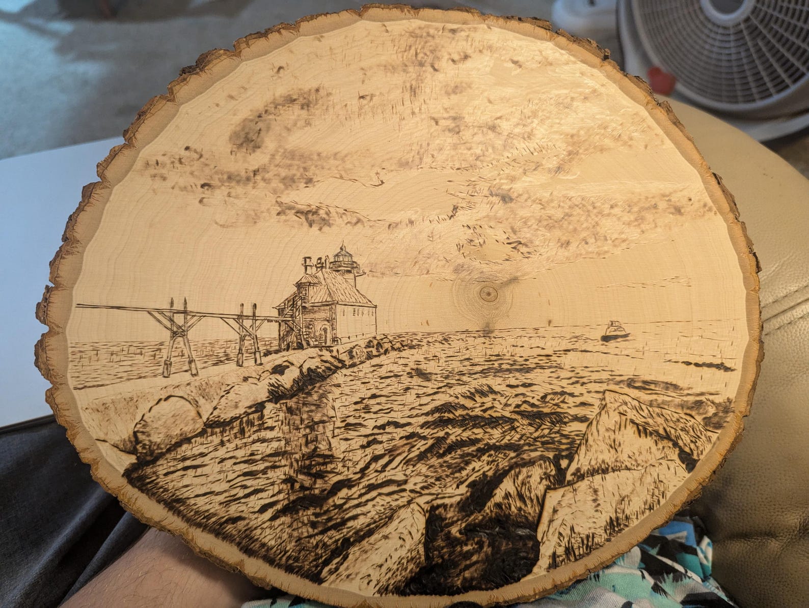 Custom Pyrography - Sturgeon Bay Ship Canal Lighthouse - Handmade ...