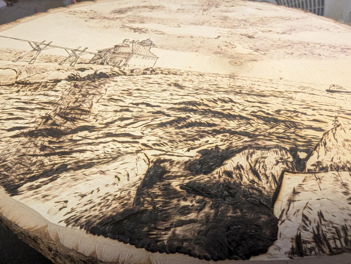 Custom Pyrography - Sturgeon Bay Ship Canal Lighthouse - Handmade ...
