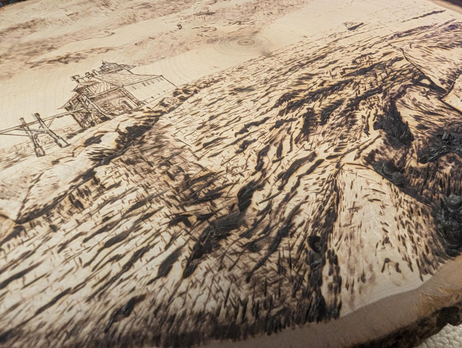 Custom Pyrography - Sturgeon Bay Ship Canal Lighthouse - Handmade ...