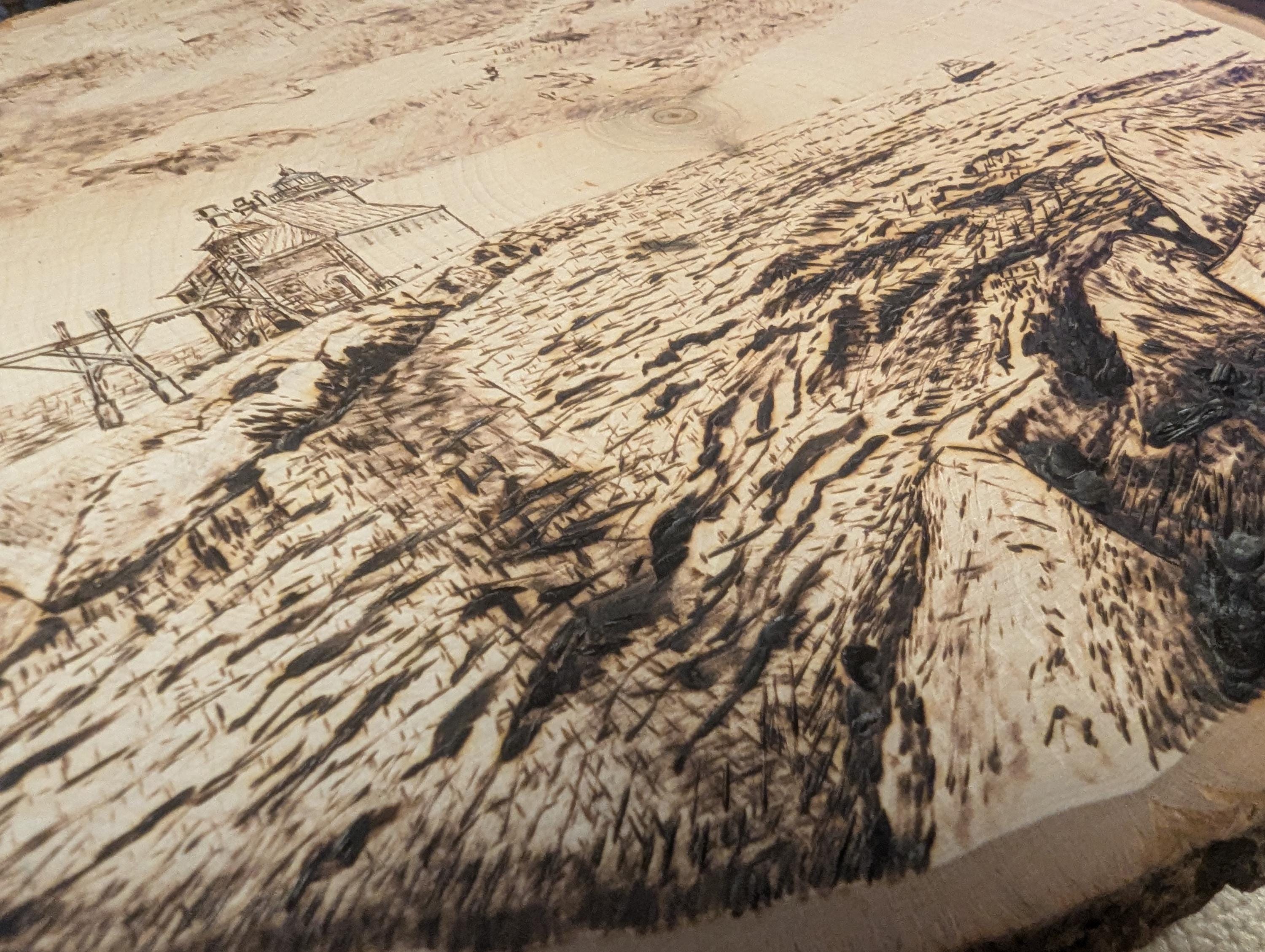 Custom Pyrography - Sturgeon Bay Ship Canal Lighthouse - Handmade ...