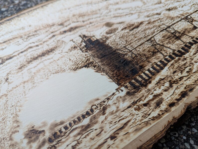 Custom Pyrography South Haven Lighthouse Handmade Woodburning - Etsy