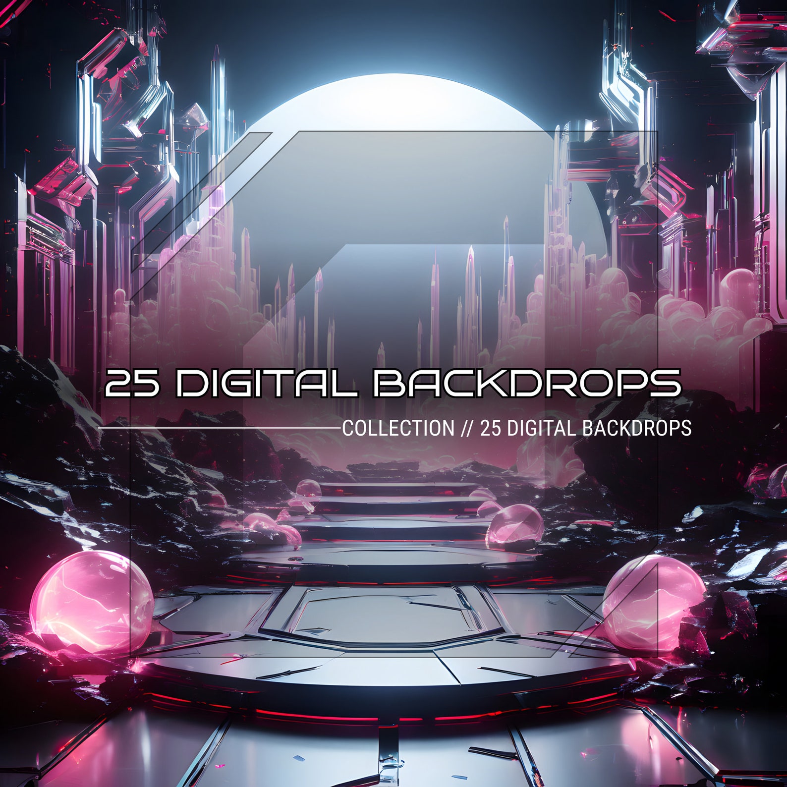 Vaporwave Futuristic Wall Digital Backdrops Maternity Backdrop Studio ...