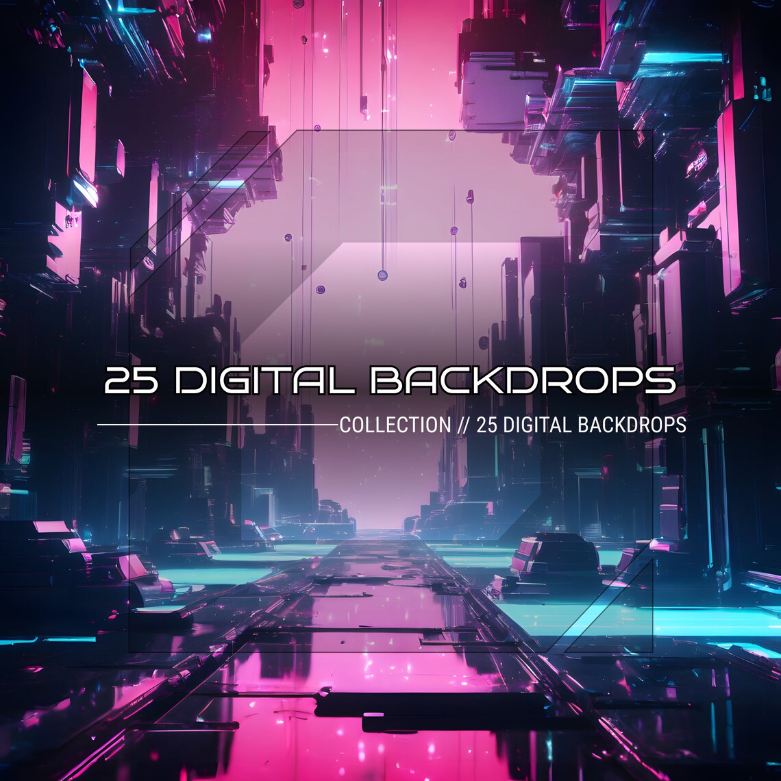 Vaporwave Futuristic Wall Digital Backdrops Maternity Backdrop Studio ...