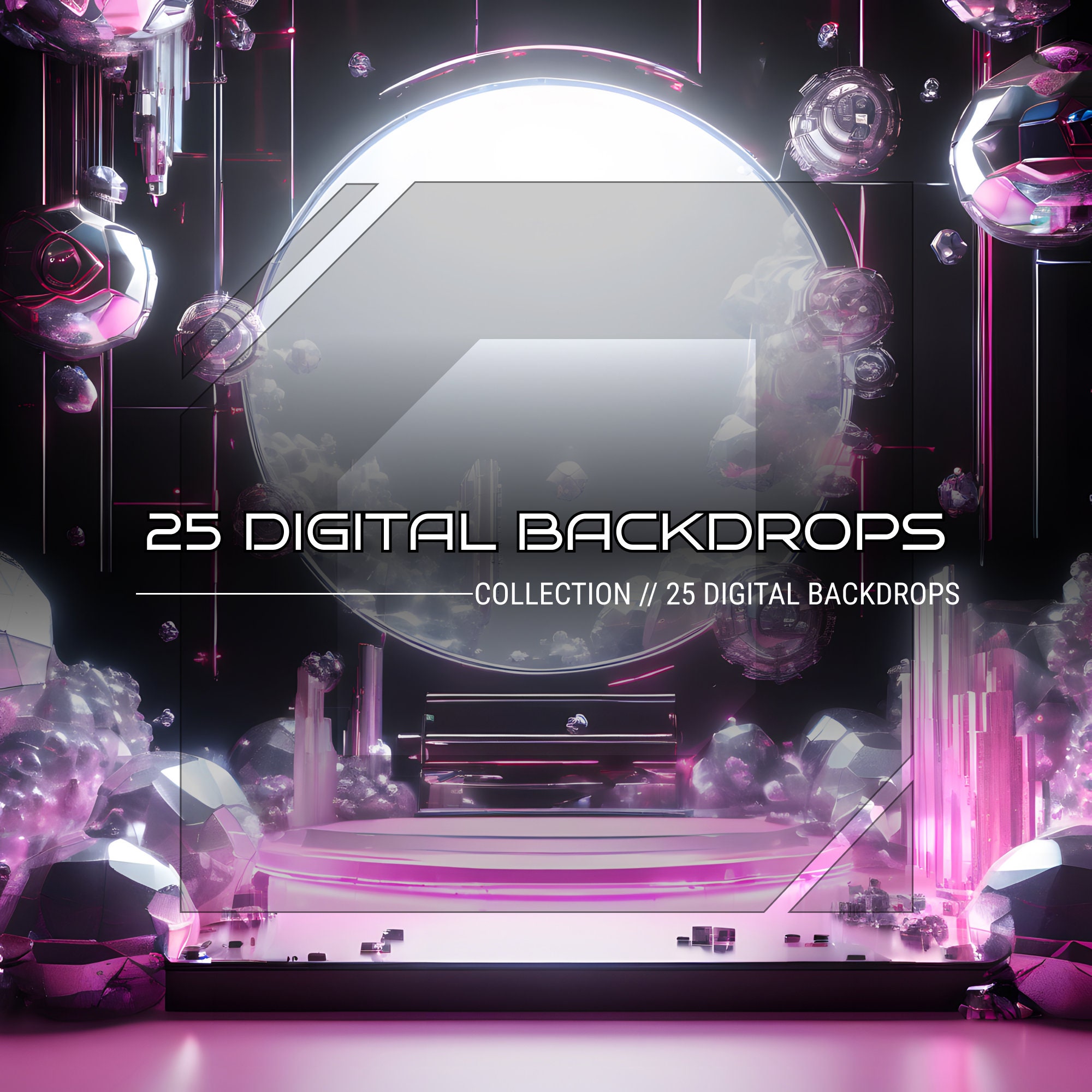 Vaporwave Futuristic Wall Digital Backdrops Maternity Backdrop Studio ...