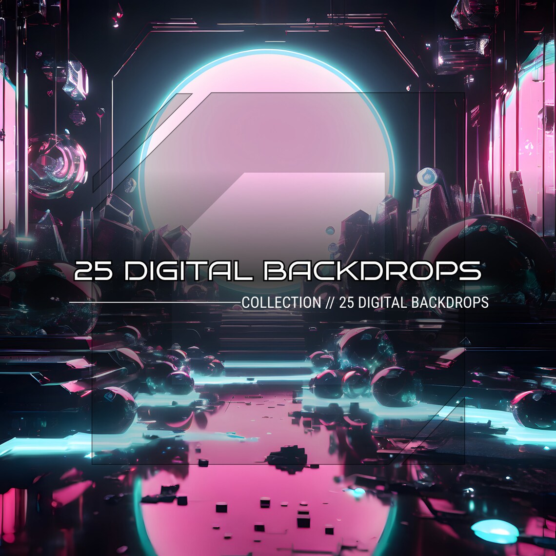 Vaporwave Futuristic Wall Digital Backdrops Maternity Backdrop Studio ...