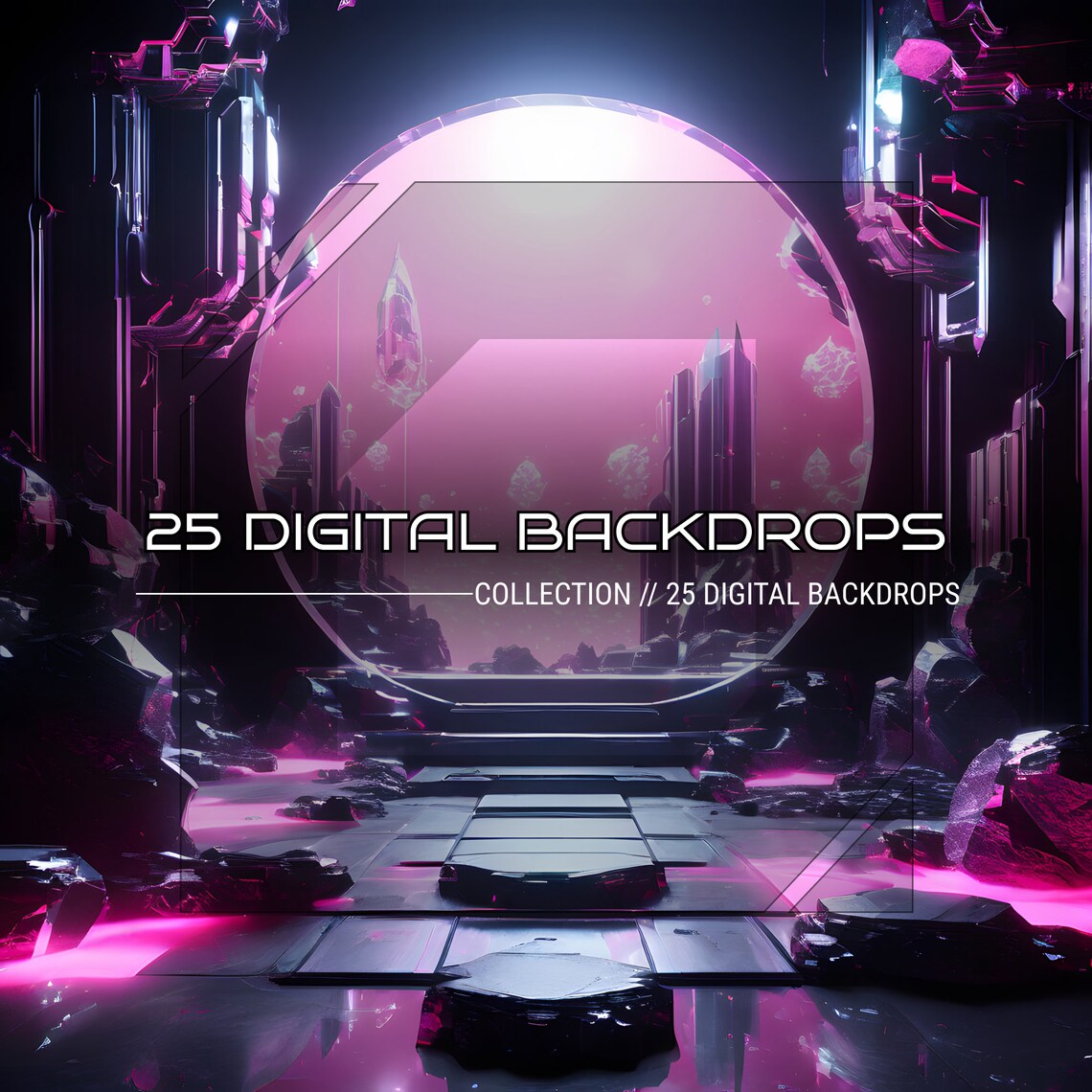 Vaporwave Futuristic Wall Digital Backdrops Maternity Backdrop Studio ...