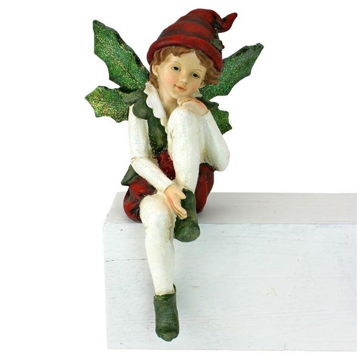 Santa's Christmas Elf Shelf Sitter Statue Emmanuel - Etsy