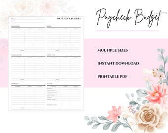 Paycheck Breakdown Template, Digital Download, Budget Planner, Paycheck ...