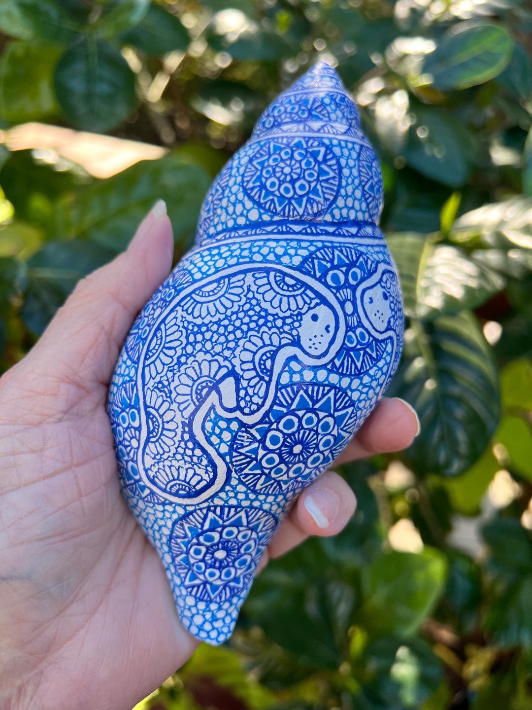 Hand Painted - 5” Tulip Shell - Manatees - Etsy