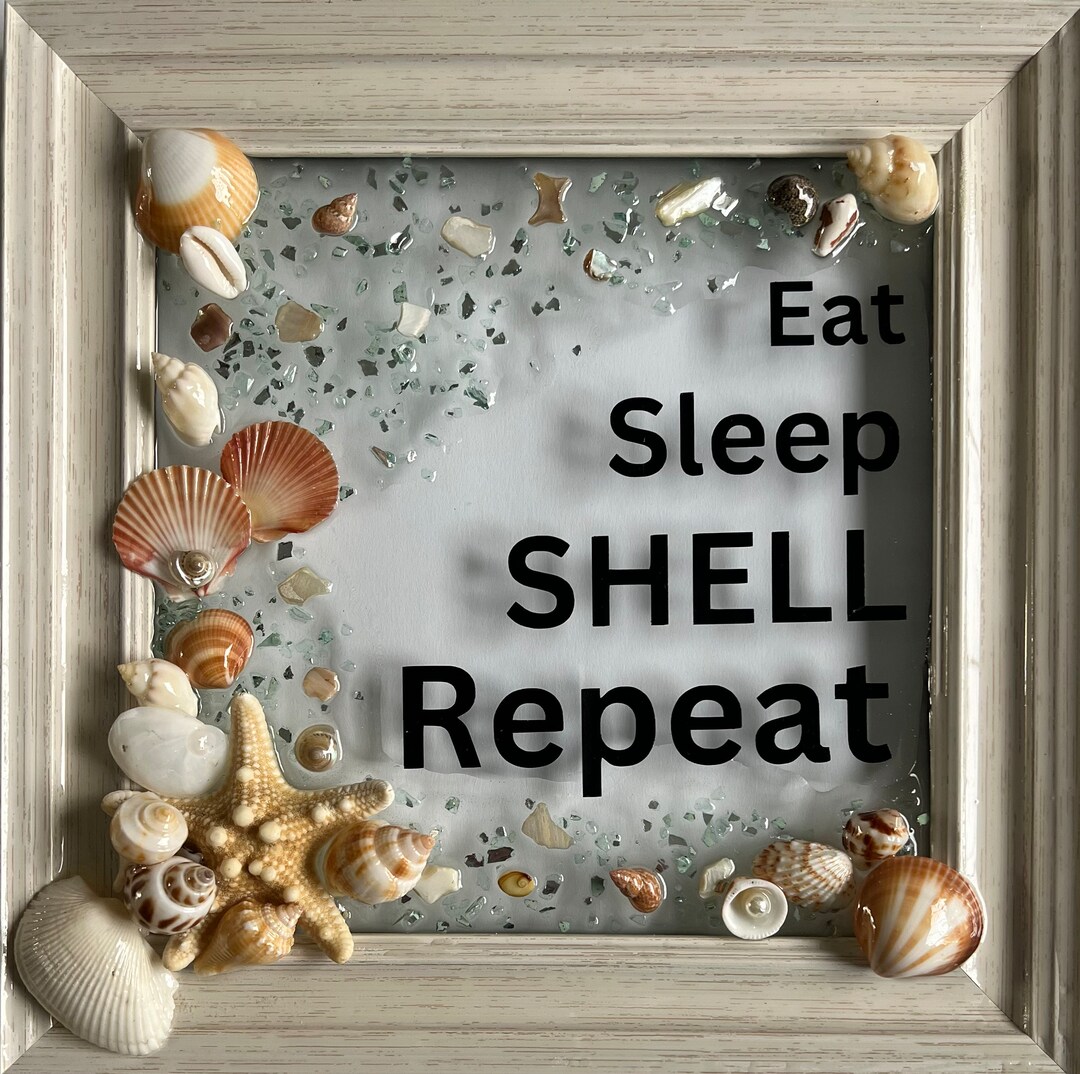 Eat, Sleep, Shell, Repeat - Shell Resin Frame - Etsy