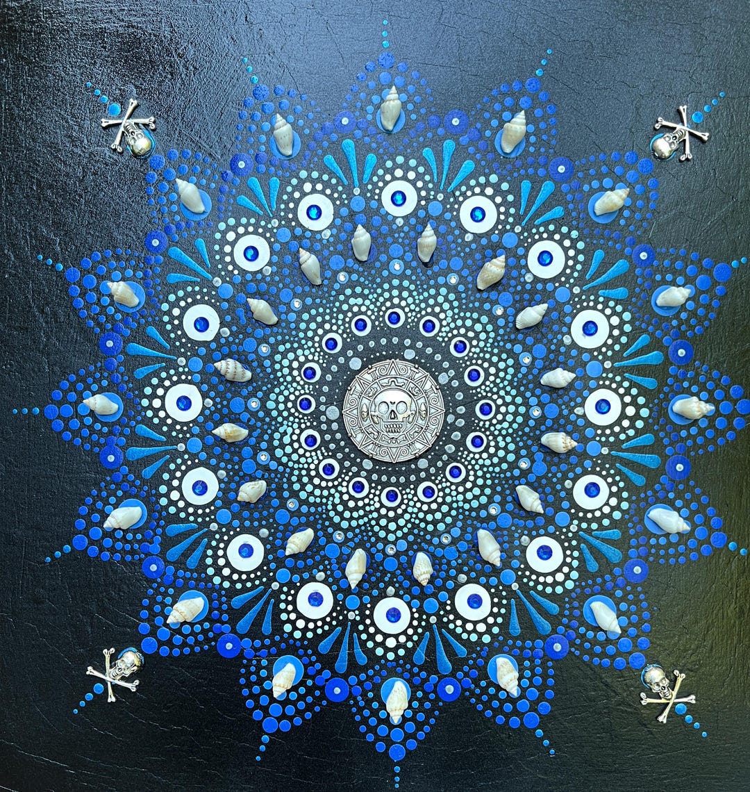 12” X 12” Shell Mandala - Pirate Blue - Etsy