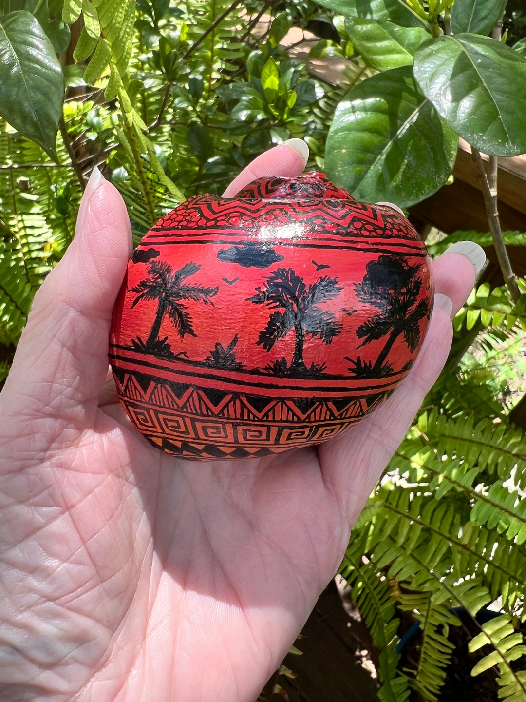 Hand Painted Apple Snail Shell Palm Trees - Etsy