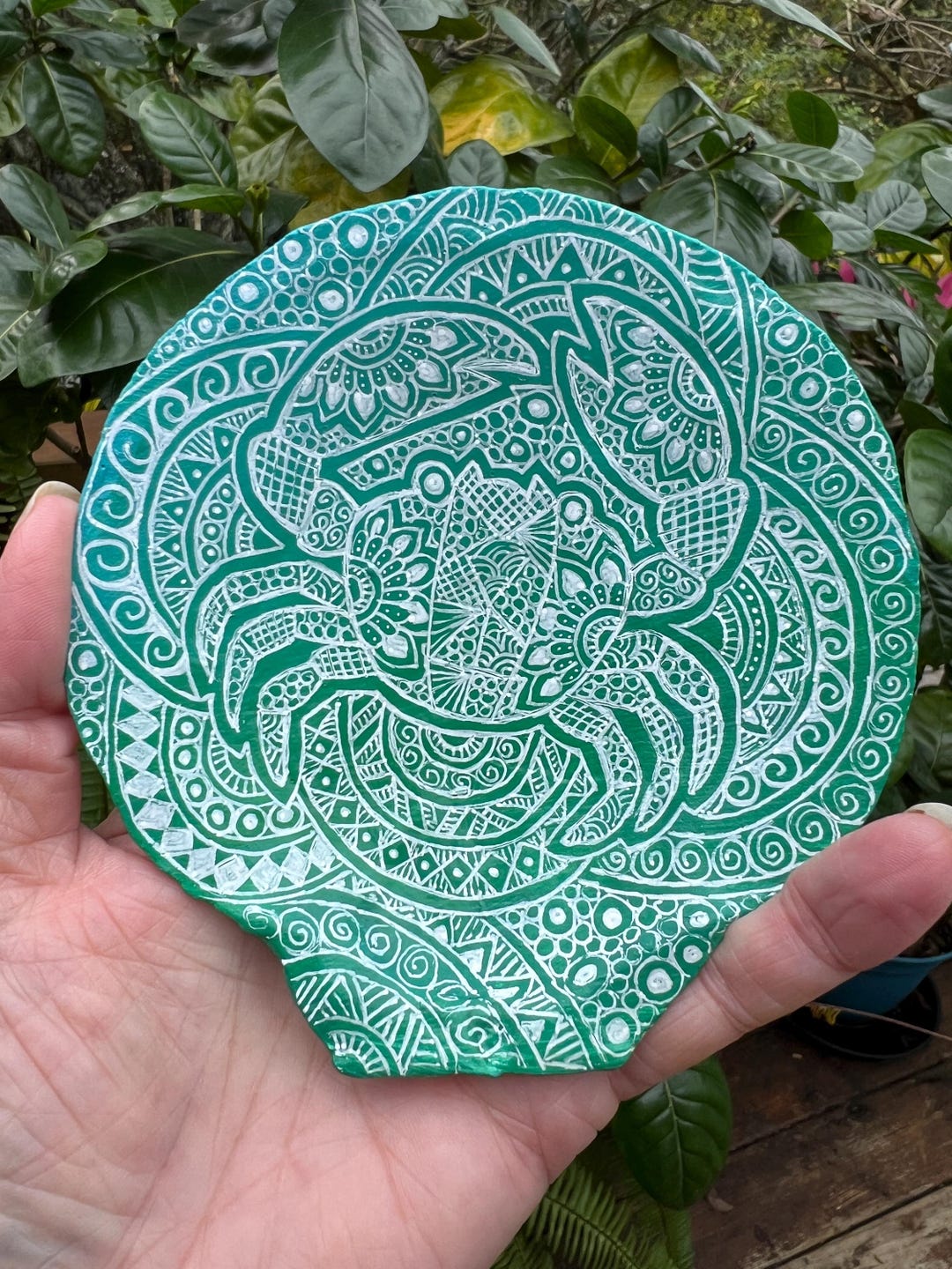 Hand Painted 4” Atlantic Scallop Shell - Crab - Etsy