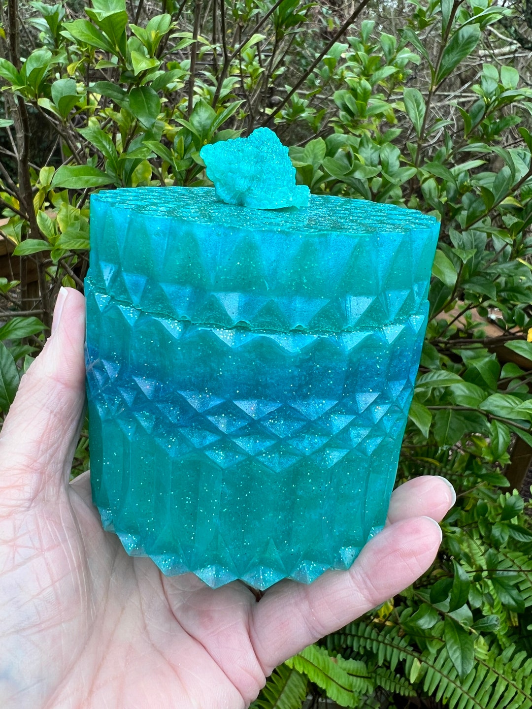 Resin Jar - Turquoise/blue (murex Shell) - Etsy