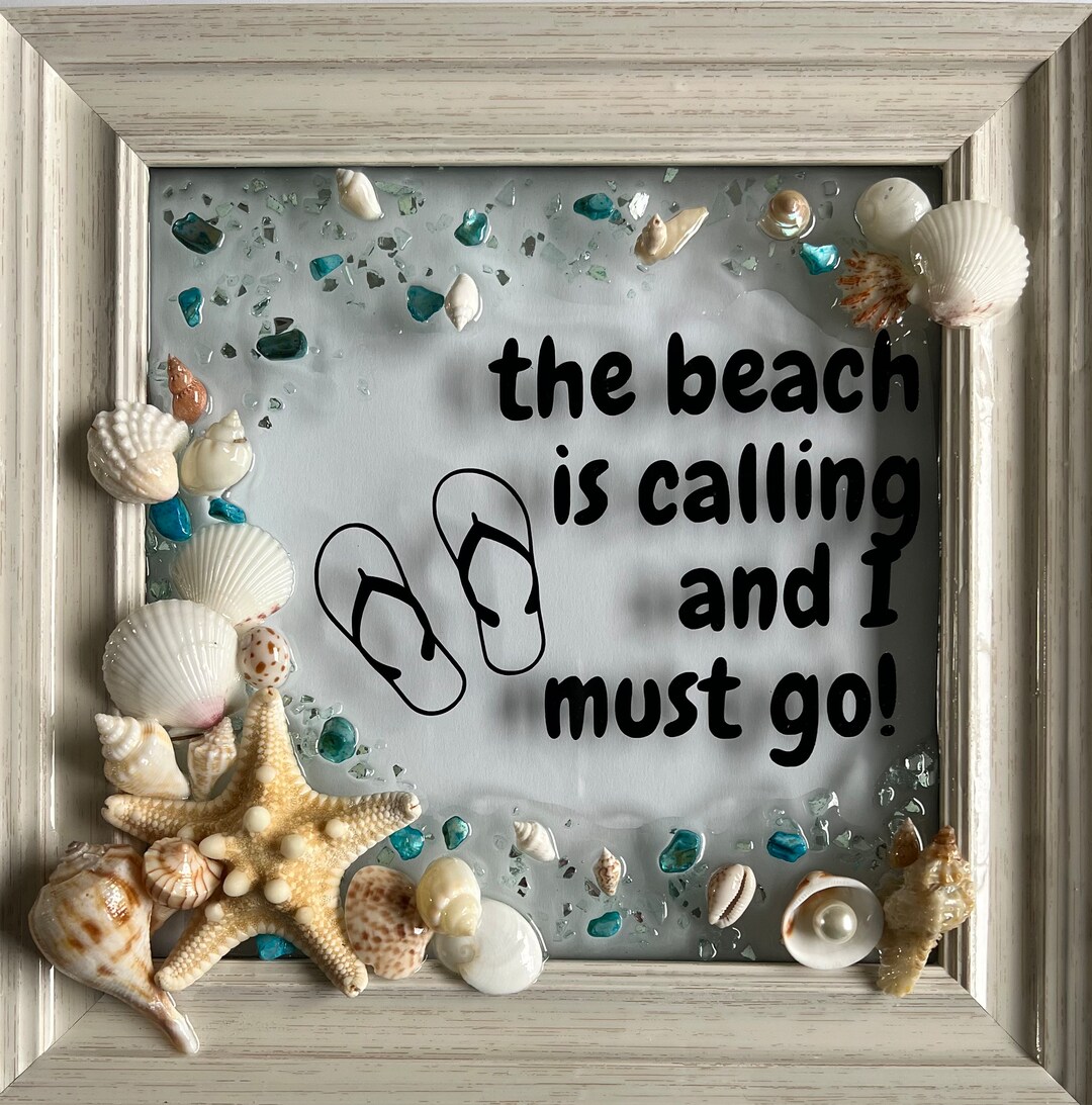 The Beach is Calling - Shell Resin Frame - Etsy