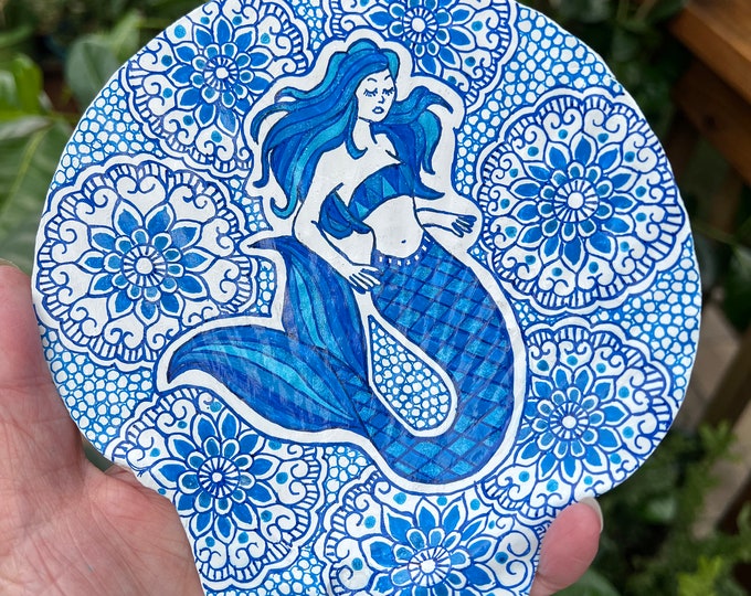 Hand Painted 6 Irish Scallop Shell Mermaid 2 - Etsy