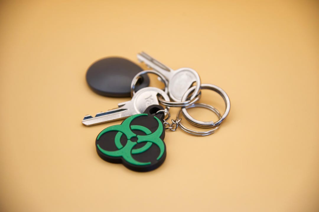Biohazard Keyring (various Colours Available) - 3D Printed Gift ...