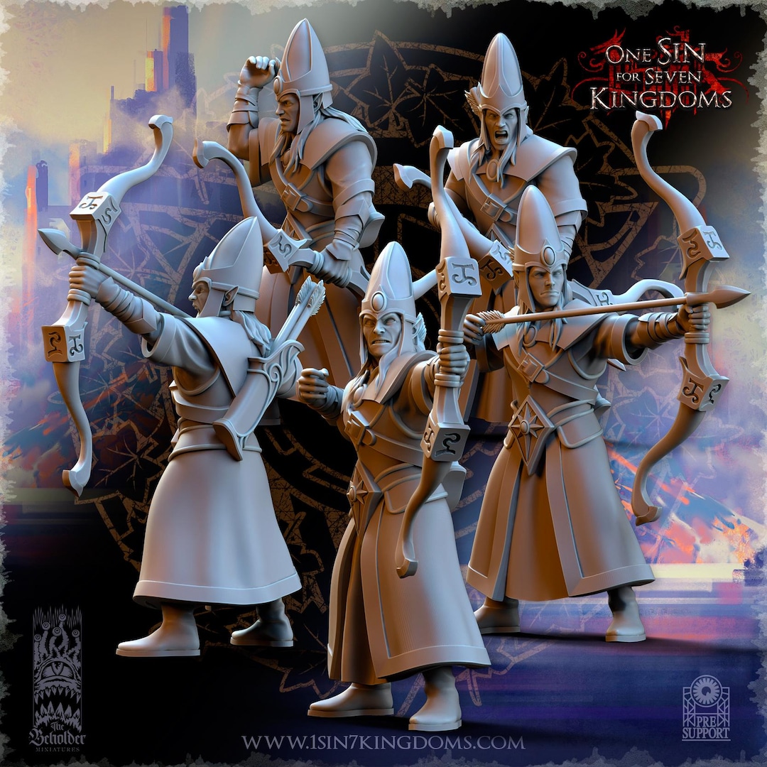High Elf Kingdom Archers Infantry Unit – Beholder Miniatures – Elven ...