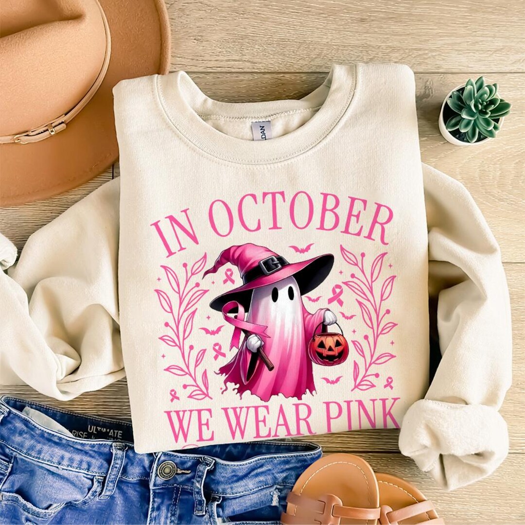 In October We Wear Pink Ghost SVG PNG, Halloween in October We Wear ...